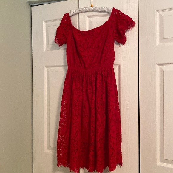 Express | Dresses | Express Red Laced Dress | Poshmark